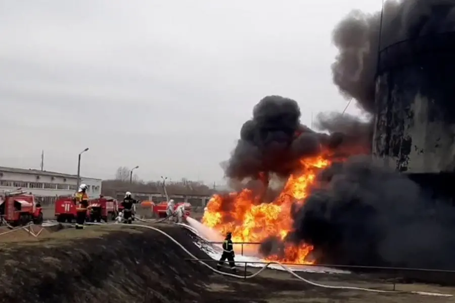 Moscow claims Ukrainian drone debris caused oil depot fire in Krasnodar ...