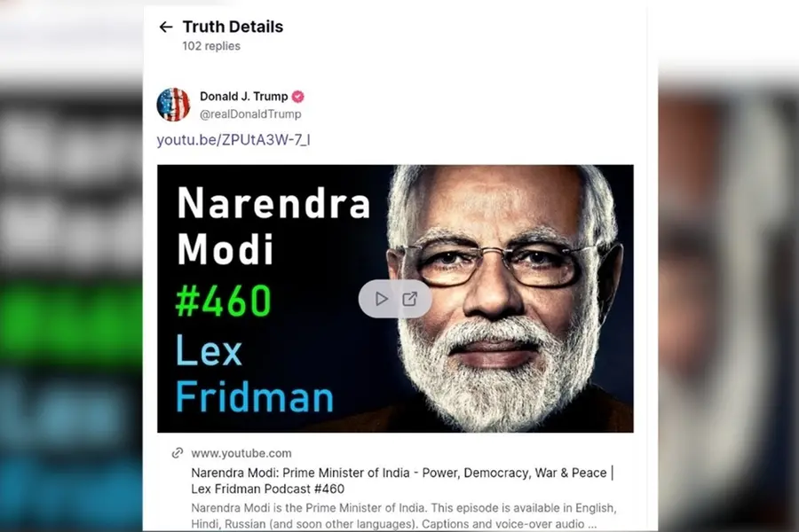 Trump shares Modi’s podcast on social media