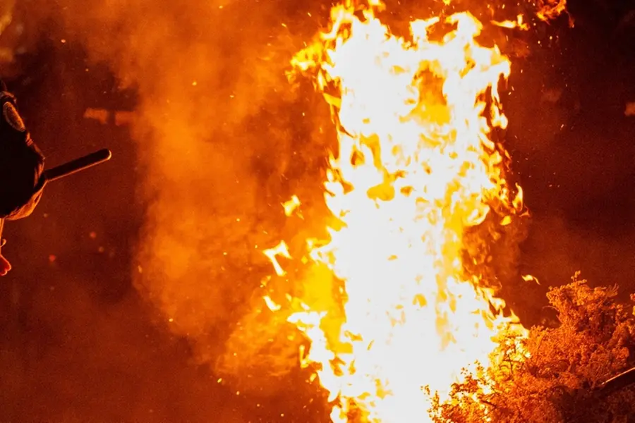 Forest fire breaks out at Perumal Kovil Patti Hill in Dindigul | WATCH ...