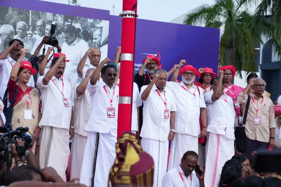 CPM state conference begins at Kollam; AK Balan hoists flag