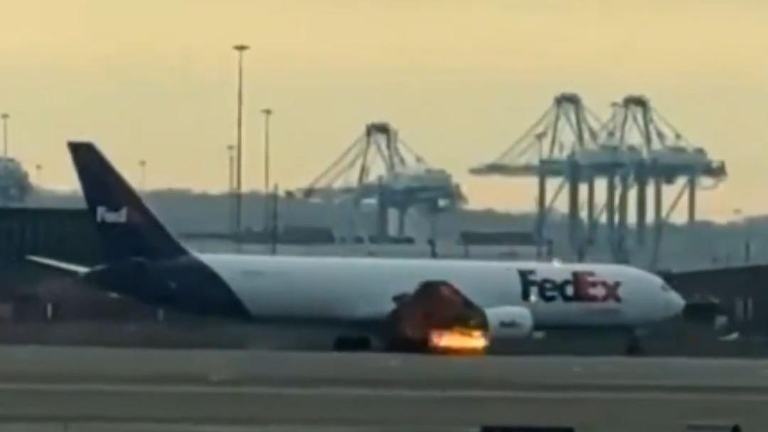 FedEx cargo plane’s engine catches fire after bird strike, makes ...