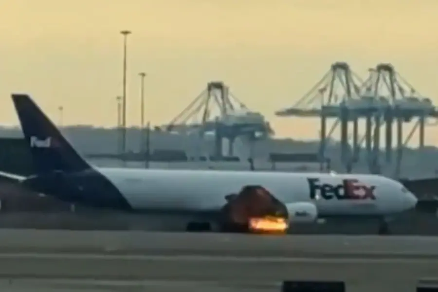 FedEx cargo plane’s engine catches fire after bird strike, makes ...