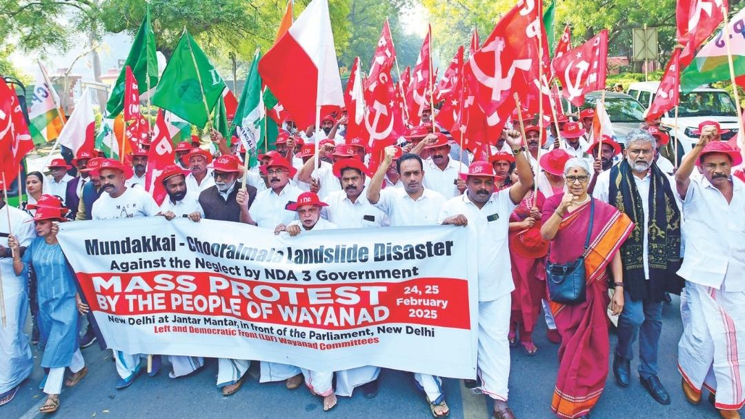 Mundakkai-Chooralmala landslide disaster: LDF protests in Delhi over ...
