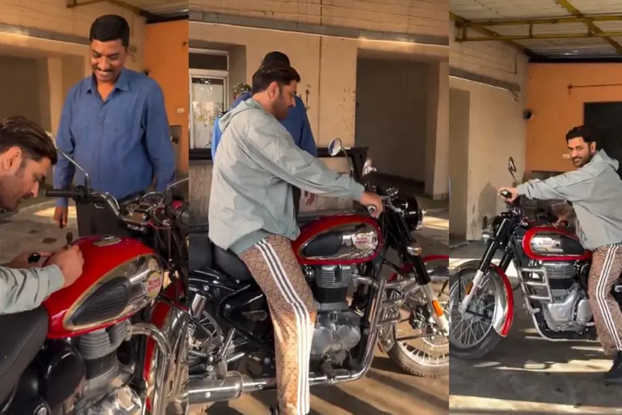 MS Dhoni autographs fan's bike and zoom off in style | WATCH