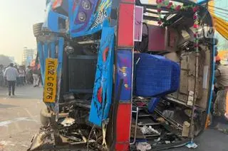 Speeding bus loses control; debris hit pedestrian – CCTV footage of ...