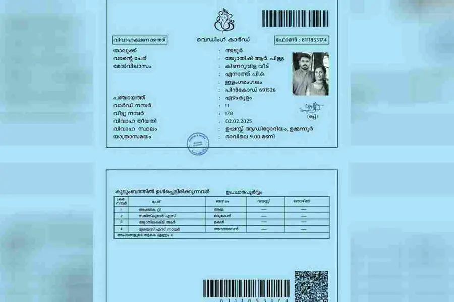 Kerala man’s unique wedding invitation, designed like a ration card ...