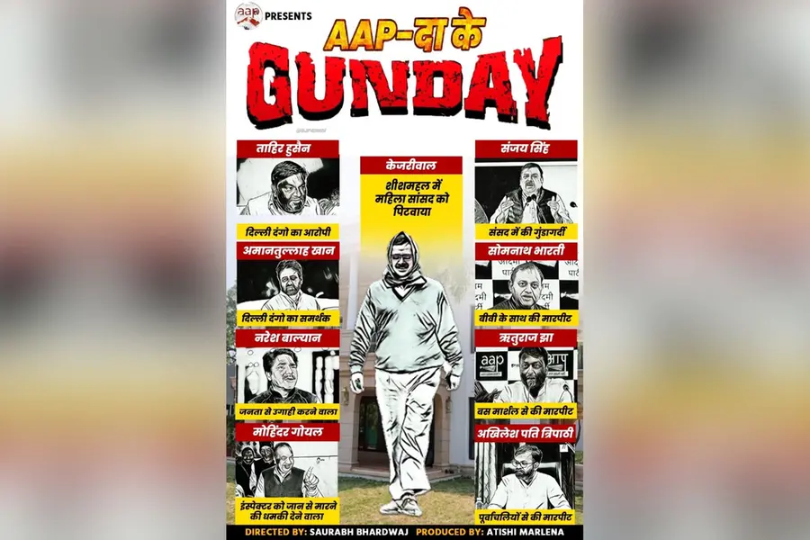 AAP-da ke Gunday: Delhi BJP unveils new poster, accuses AAP leaders of ...