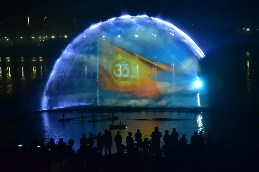 45 minutes water laser show inaugurated at Prayagraj's Yamuna Ghat by ...