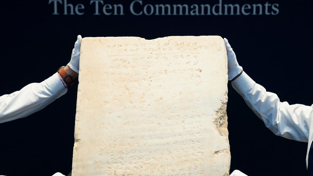 Stone tablet engraved with Ten Commandments sells for 5 million USD