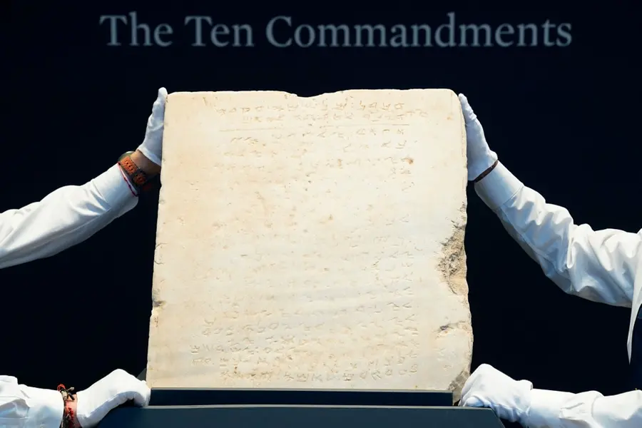 Stone tablet engraved with Ten Commandments sells for 5 million USD