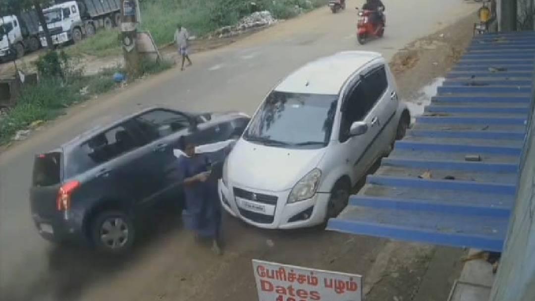 TVM woman narrowly escapes as speeding car rips away her shawl but ...