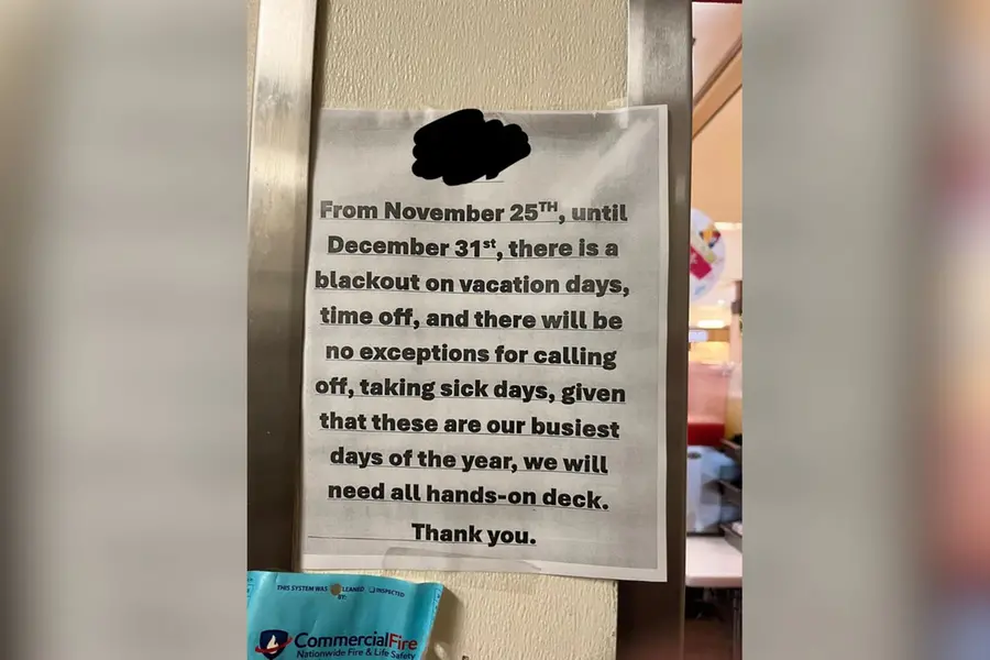 No offs, no sick leaves! Company's yearend vacation ban ignites social ...