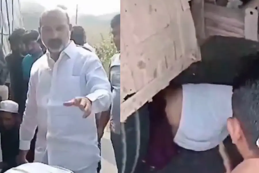 Union Minister Bandi Sanjay saves woman trapped under lorry In ...