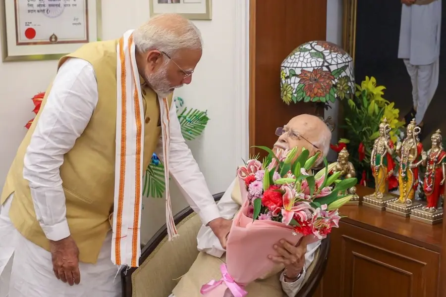 PM Modi meets LK Advani on 97th birthday, hails his contribution in ...