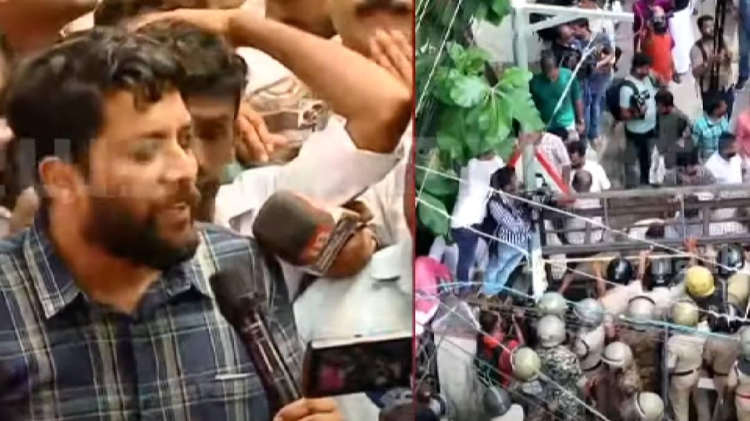 Midnight raid at Palakkad: UDF holds protest march