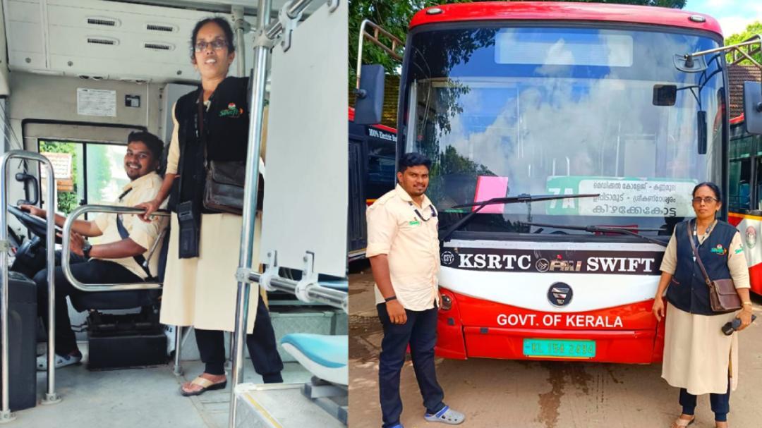 Son starts first day as driver in KSRTC Swift, joined by mother as ...