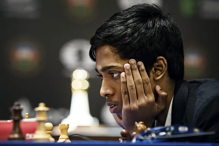 World Cup Chess Final: Game 1 between Praggnanandhaa and Carlsen ends ...