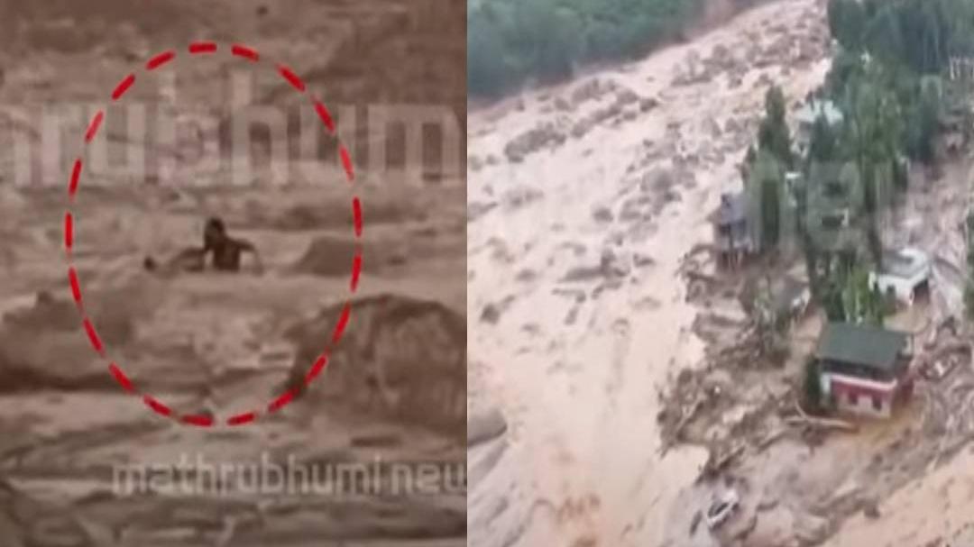 Wayanad Landslide: Heart-wrenching video of man clinging to boulder to ...