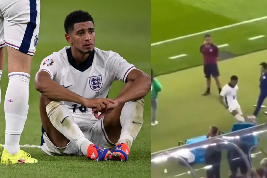 Bellingham kicks cooler in frustration after Euro final loss | Watch Video