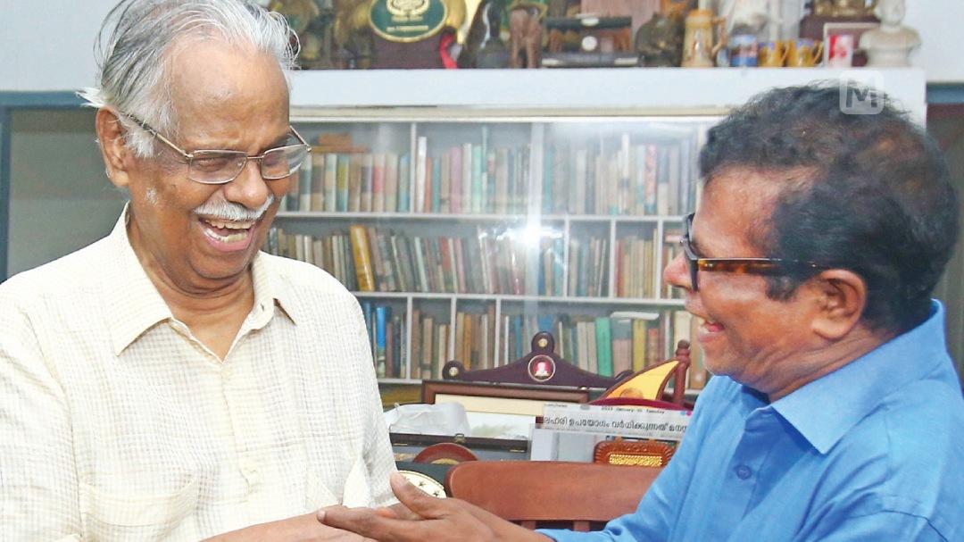 Actor Indrans meets writer T Padmanabhan