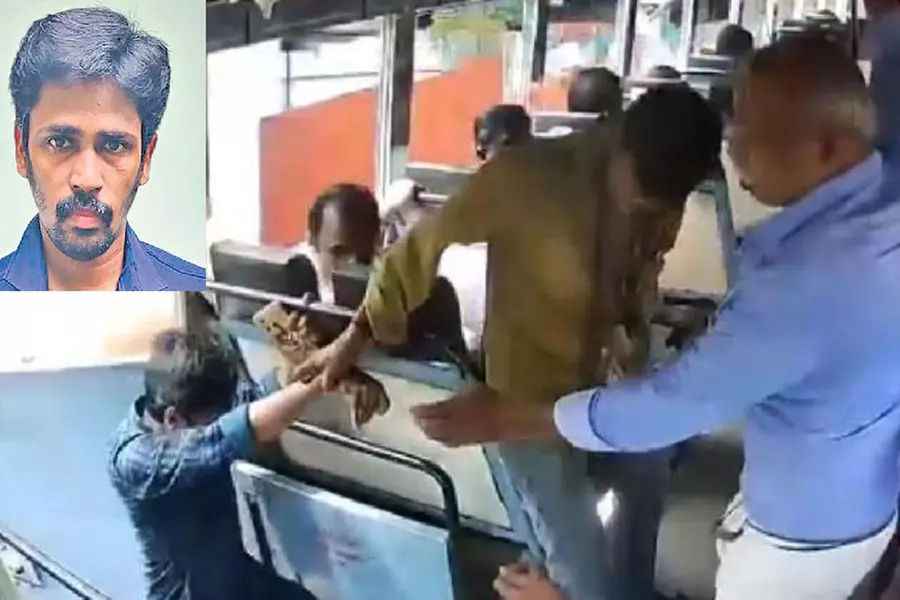 Super instincts: Bus conductor lauded for saving man from falling out of moving bus