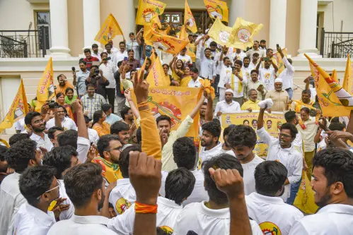 NDA heading towards majority in Andhra Pradesh, celebrations break out ...
