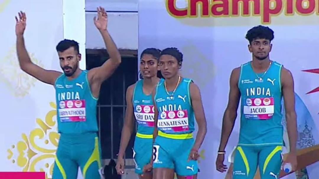Indian mixed 4x400m relay team sets national record while winning gold ...