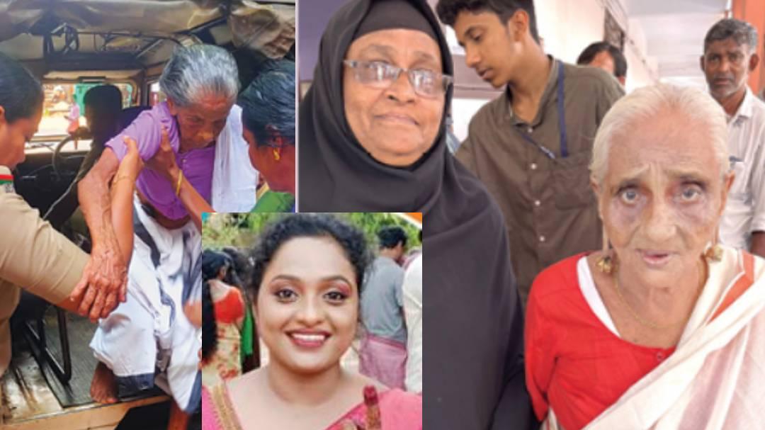 Unique scenes from polling booths: Elderly, friends and newly-weds ...