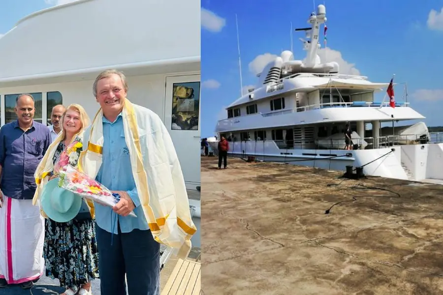 American couple visits Kerala on their luxury ship 'Lohanka' in Azhikkal