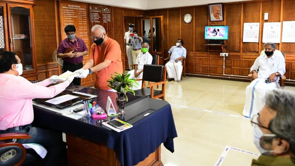 RS bypoll: M V Shreyams Kumar files nomination paper as LDF candidate