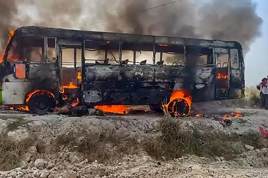 At least 5 dead after bus catches fire in UP; CM announces compensation ...