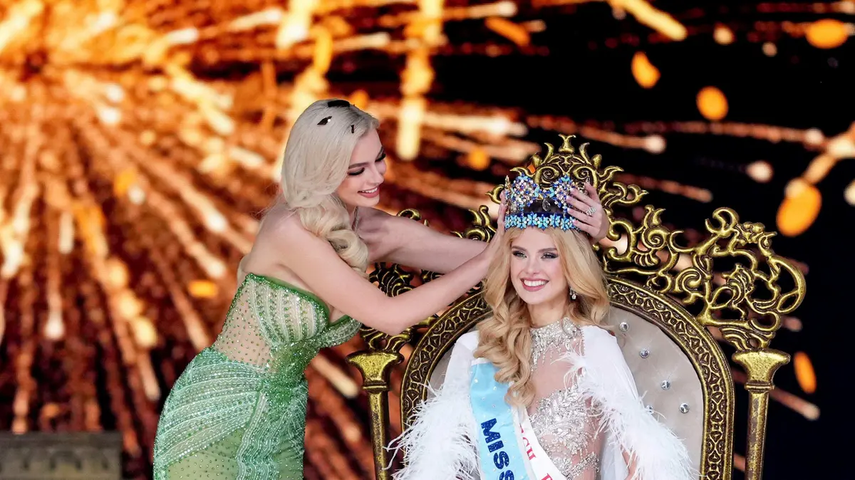 Czech Republic's Krystyna Pyszkova Sparkles in Crown at Miss World 2024