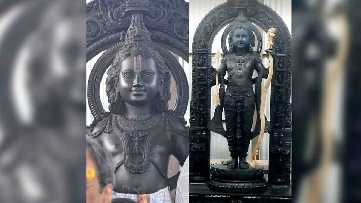 First look of Ram Lalla's idol inside Ayodhya temple revealed ...