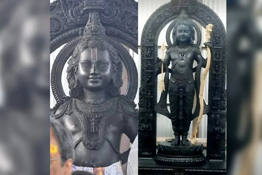 First look of Ram Lalla's idol inside Ayodhya temple revealed ...