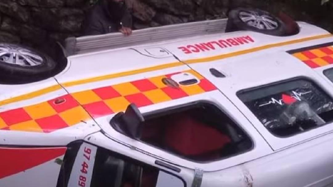 Elderly woman dies after ambulance skids off road, falls into ditch in ...