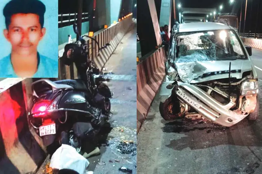 Kozhikode youth, son die in car- scooter crash on Korapuzha bridge