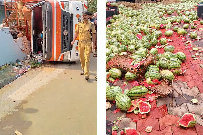 Lorry spills watermelons causing death of 65-yr-old in Malappuram ...