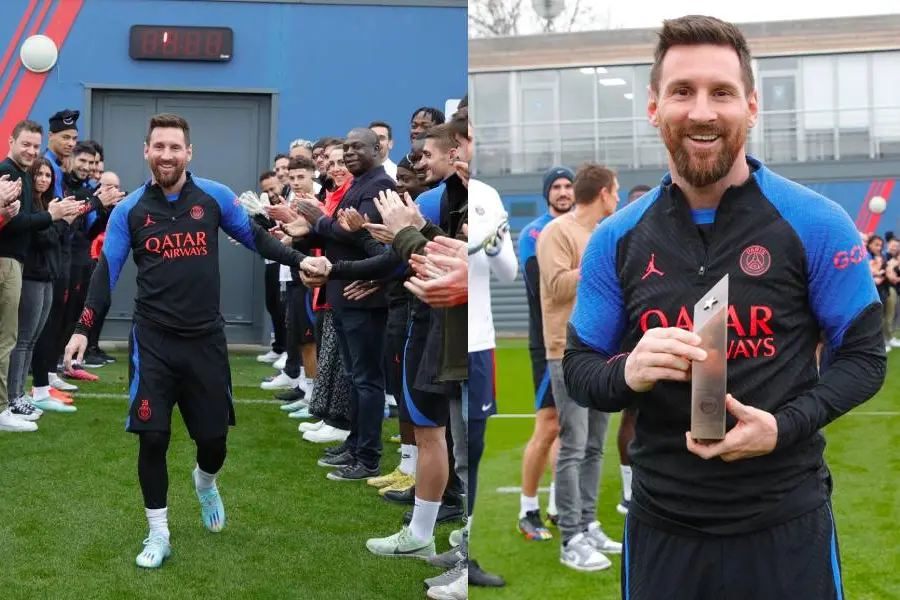 World champion Lionel Messi receives Guard of Honour from PSG teammate ...