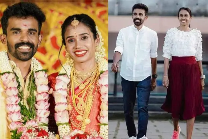 Kerala sprinter PU Chitra ties knot | Mathrubhumi English