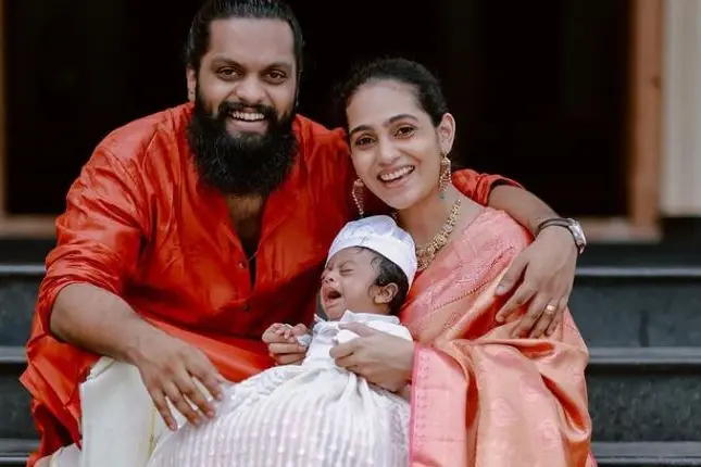 Star couple Balu Varghese-Aileena name son Ezekiel Amy Varghese ...