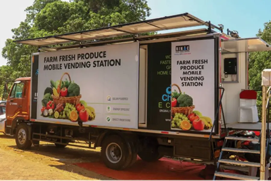 This solar powered mobile supermarket will supply fresh vegetables
