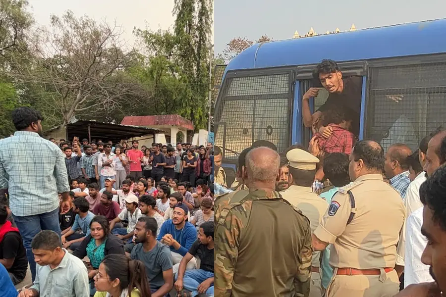 Tension at Hyderabad varsity: Students detained for protesting against ...