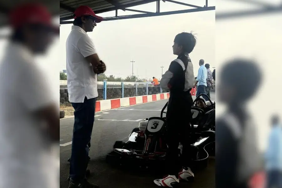 Actor Ajith’s son Aadvik gets racing tips from former F1 racer Narain ...