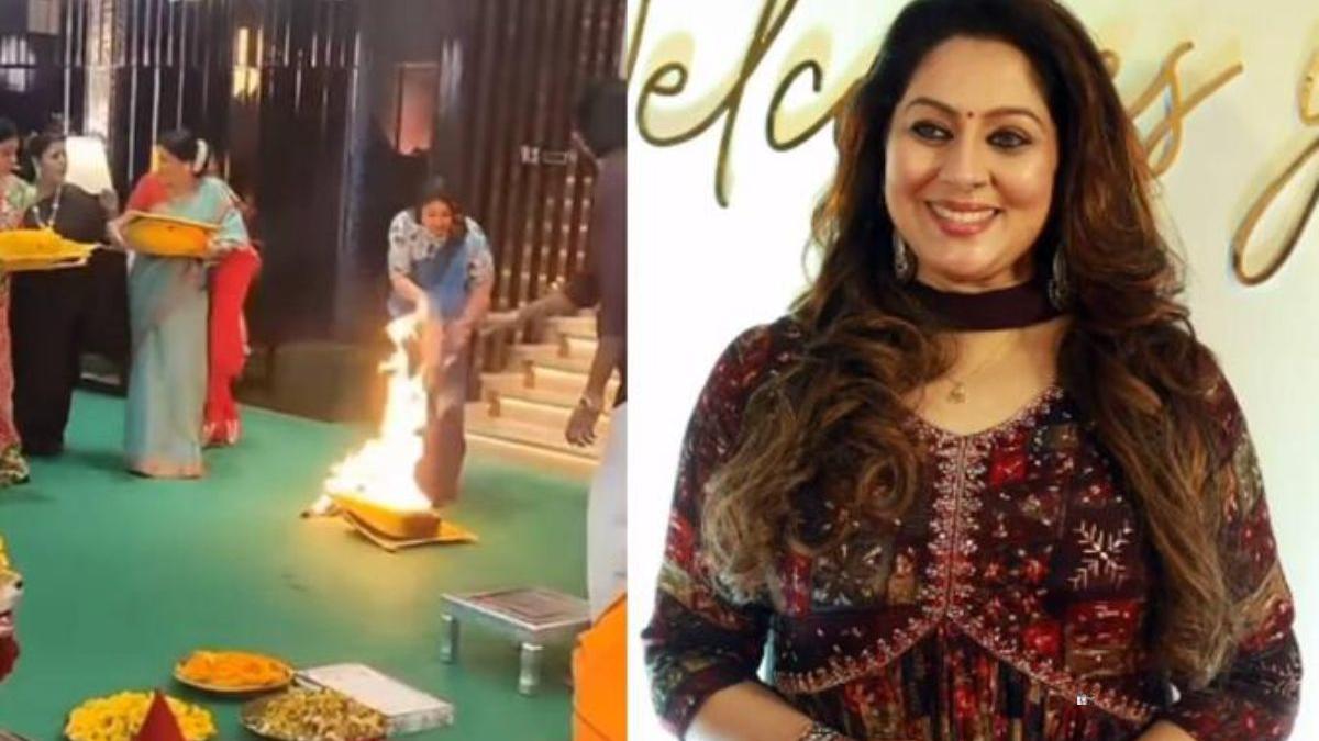 Fire spreads on Sreeya Remesh’s saree on set; narrow escape for ...