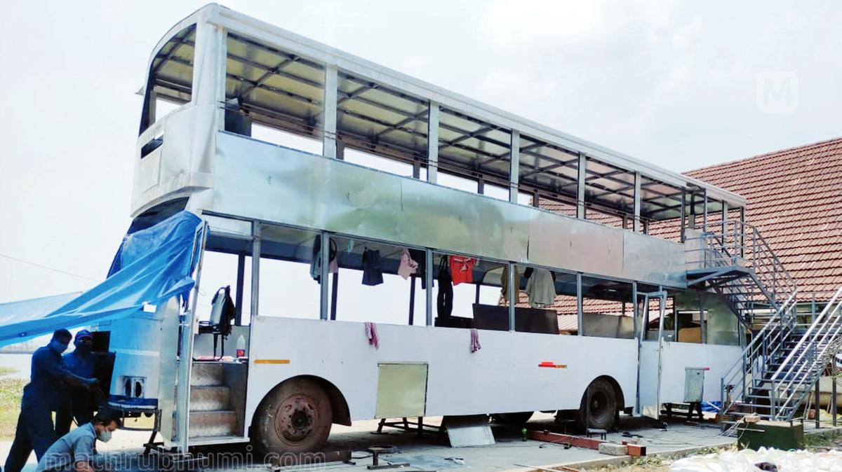 Double decker bus shaped restaurant to attract tourists in Vaikom