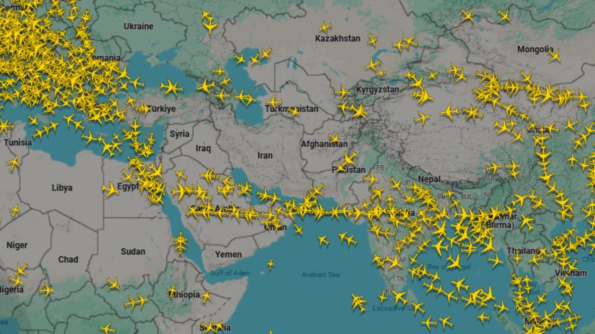 Flight trackers show airspace over Iran, Israel turned into ghost zones ...