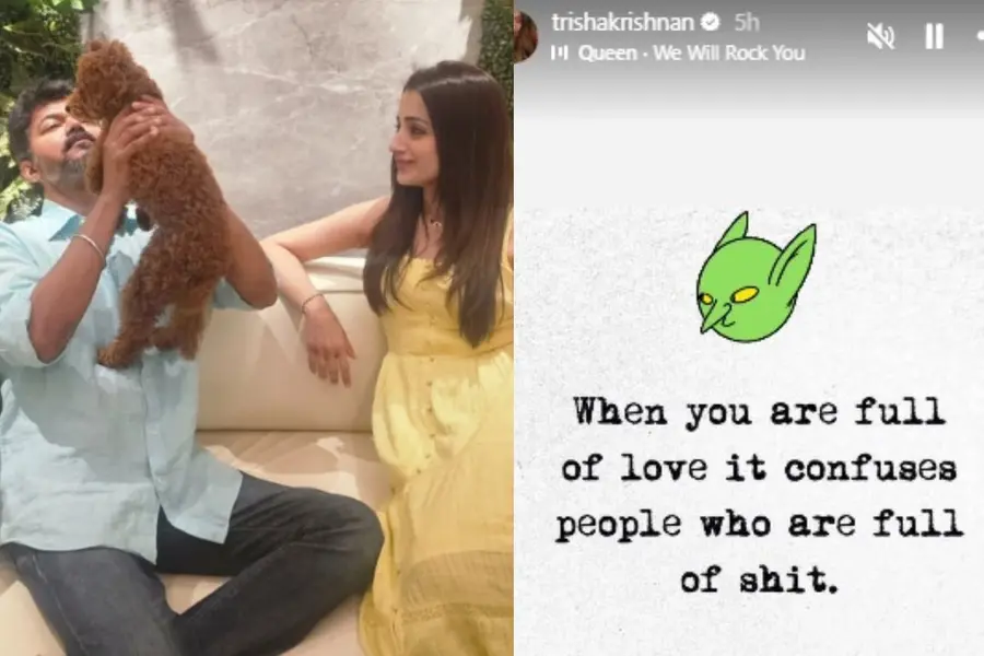 ‘Full of love...’ Trisha’s cryptic post fuels rumours about Vijay