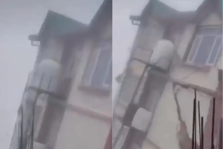 Terrifying collapse! 5-storey building crashes down in Himachal after ...