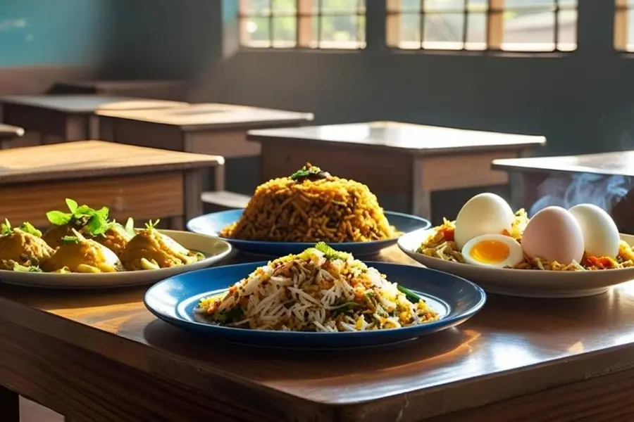 Veg fried rice, biryani and egg delights! Kerala school midday meal ...
