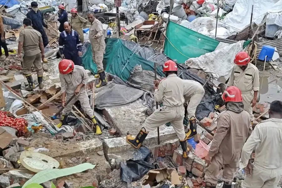 Eight dead after wall collapse near temple in Delhi following heavy rain